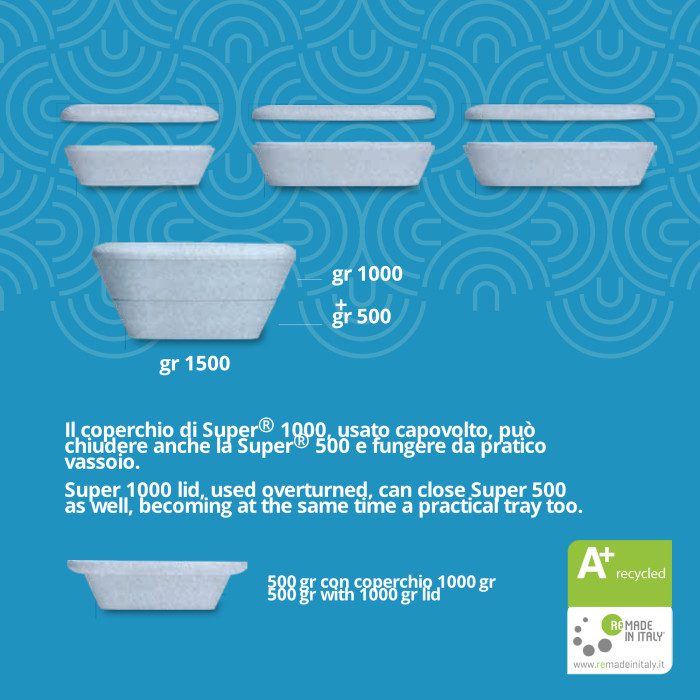 SUPER BASE GR. 500 - ICE CREAM CONTAINER CCYCLED | Domogel | box of 50 ...